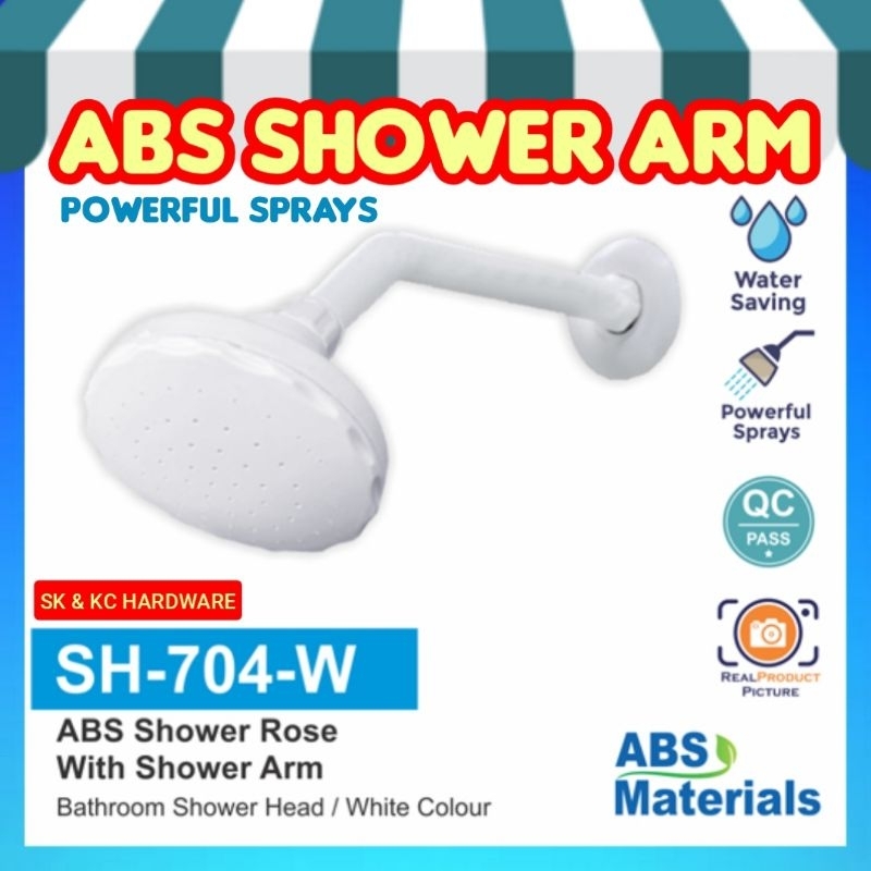 Eco PVC Plastic Shower Arm And Shower Rose ( 8" Arm & Flange ) Set ...