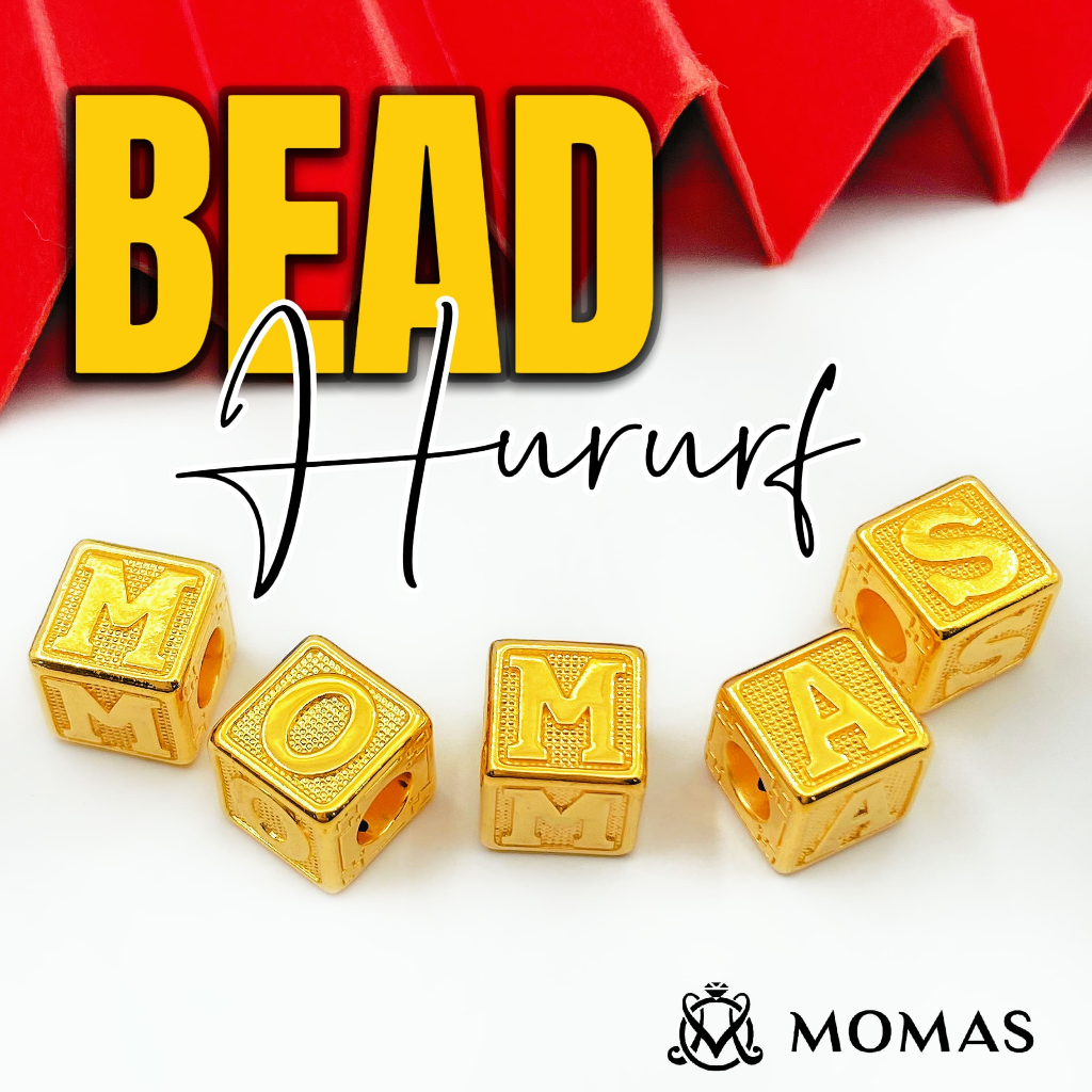 MOMAS BEAD DADU HURUF 5D huruf Bajet 5D Emas 916 Beads Alphabets 3D ...