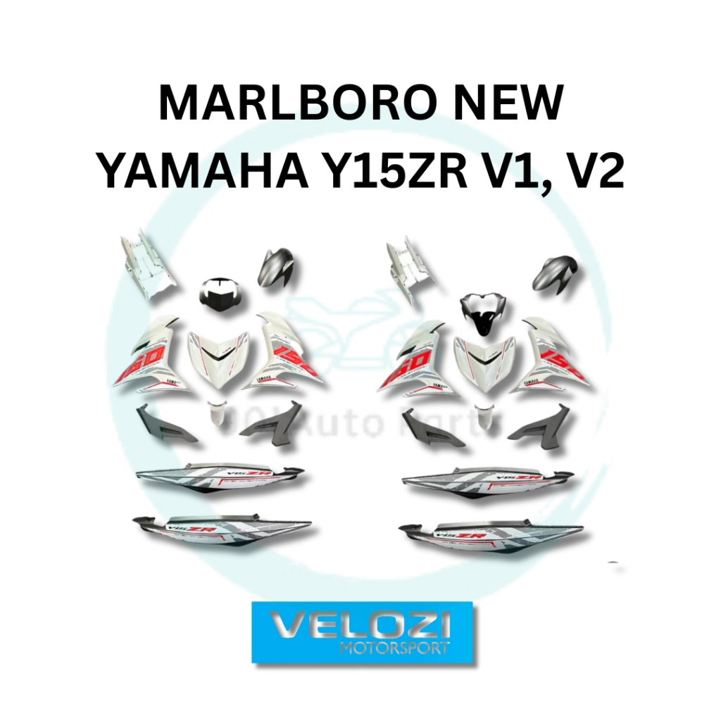 GREY MATT MARLBORO BODY COVER SET STICKER TAMPAL VELOZI YAMAHA Y15 V1 V2 Y15ZR V1 V2 YSUKU ...