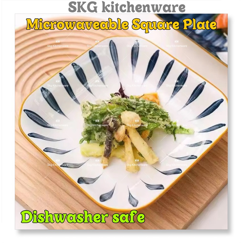 Microwaveable Japanese Korean Style Ceramic Square Rice Plate Dish ...