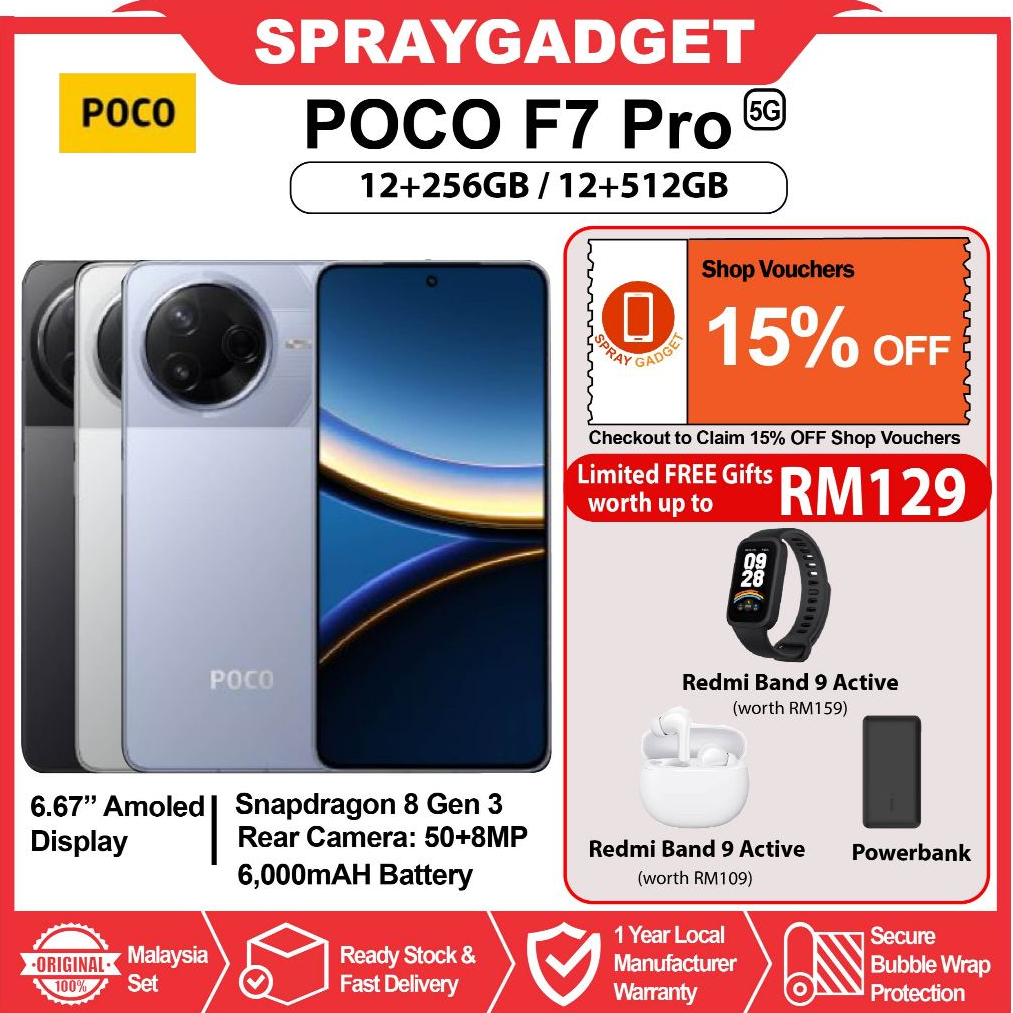 [PROMO] POCO F7 Pro 5G (12+256GB/12+512GB) 90W+6000mAh battery l SD 8 ...
