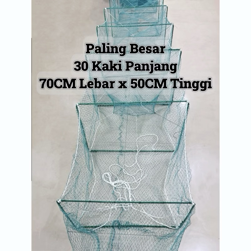 30Kaki Panjang x 70CM Lebar x 50CM Tinggi Bubu Naga Panjang Bubu Naga ...