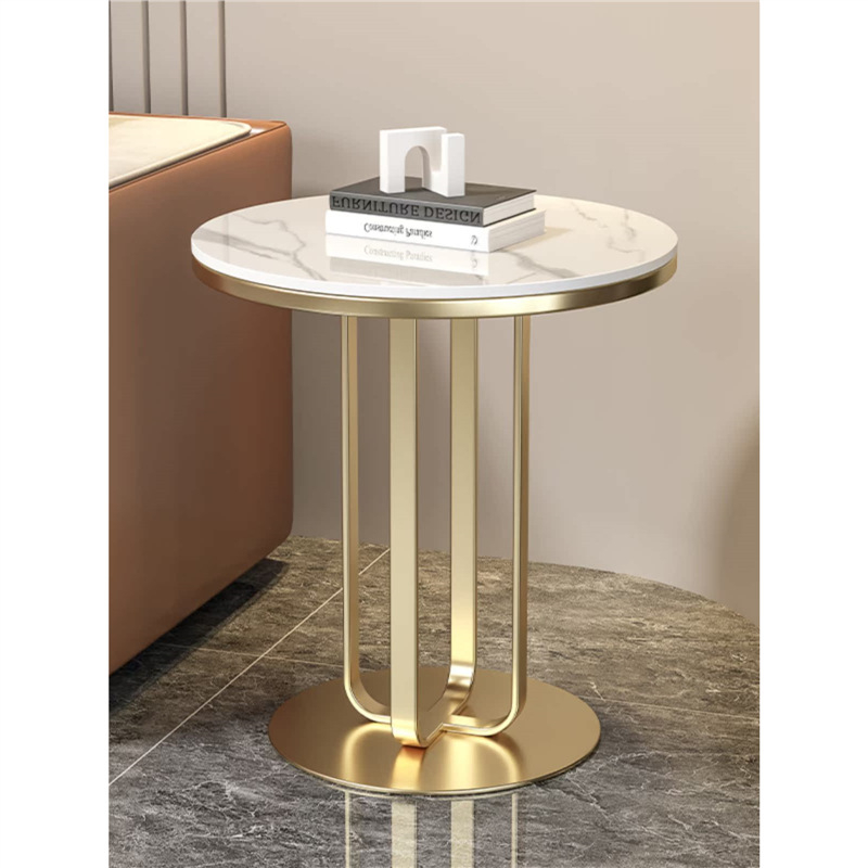 Sofa Edge Stone Plate Small round Table Side Cabinet Light Luxury Sofa ...