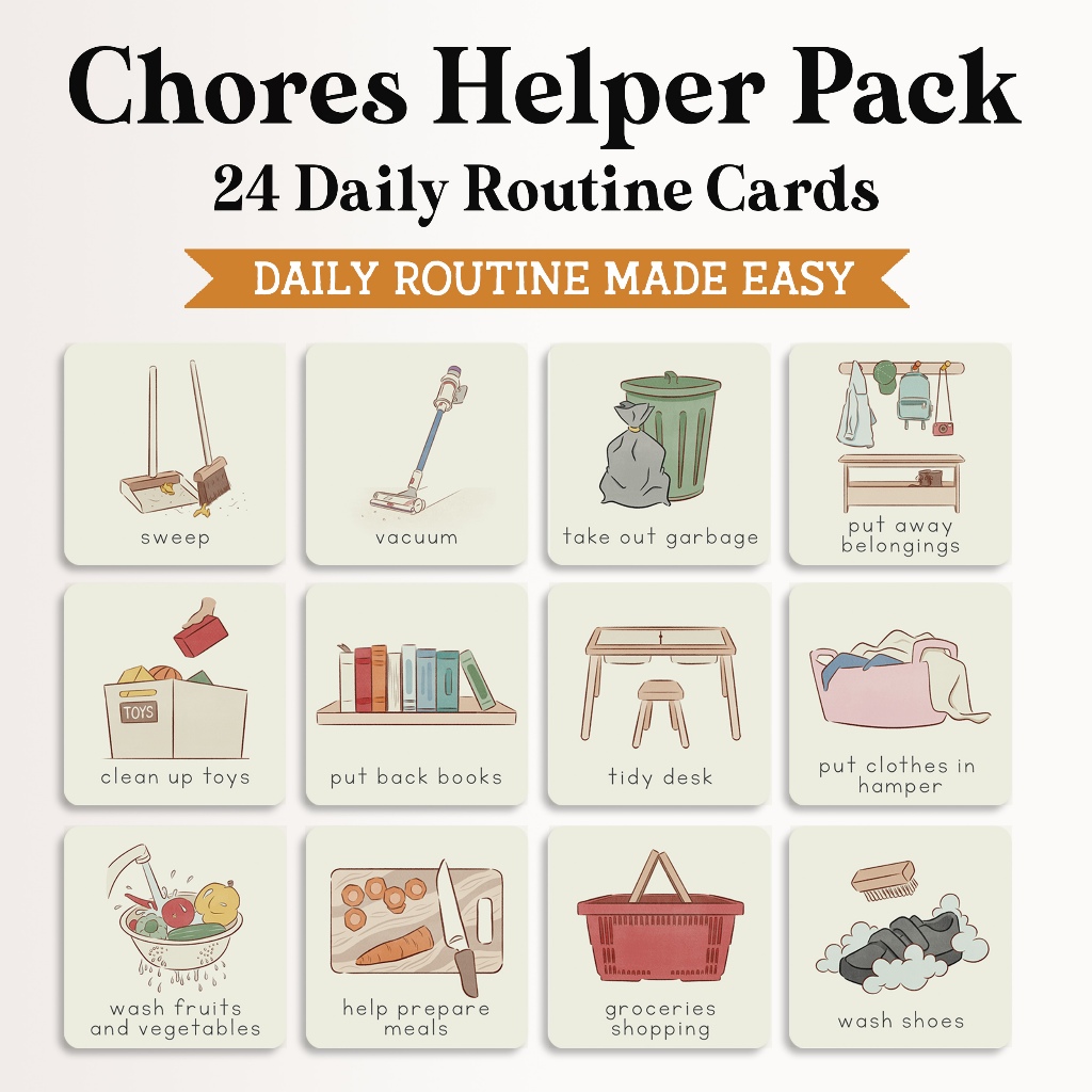 Bramble – Chores Routine Cards for Kids | Visual Chore Chart | Autism ...