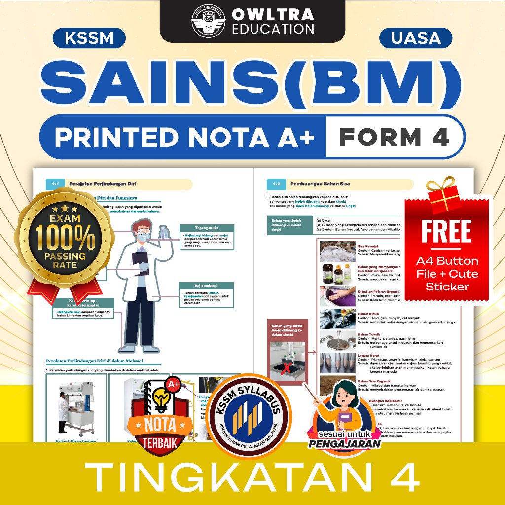 Nota Sains (Malay) UASA Tingkatan 4 SPM Nota A+ (Printed Note) | Shopee ...