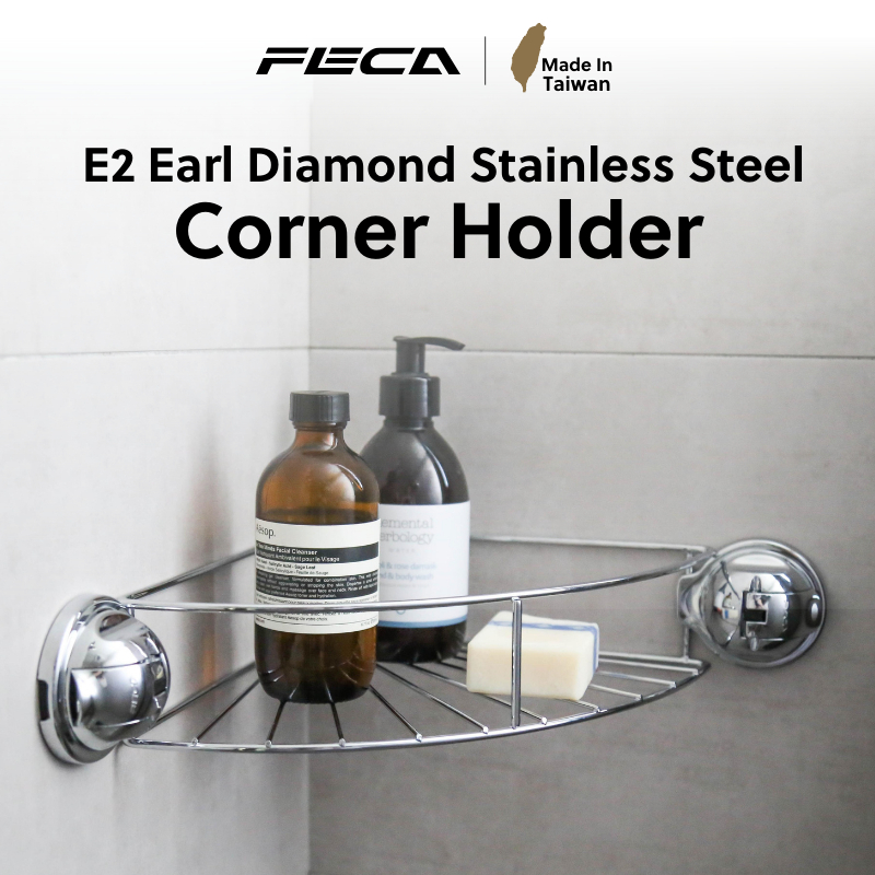 FECA E2 Space-Saving Rust-Resistant Stainless Steel Corner Rack Holder ...