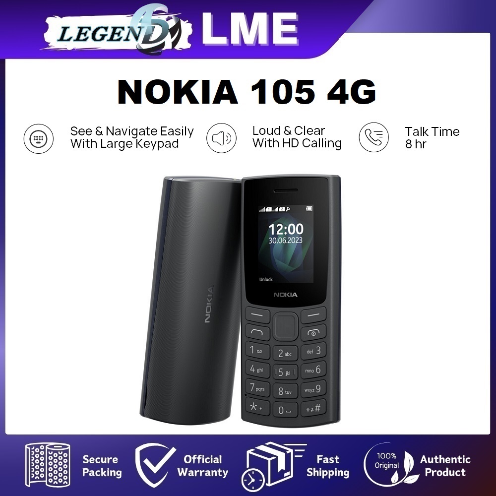 [NEW SET] Nokia 105 4G 2023 (1.8" Display | FM Radio) 1 Year Nokia ...