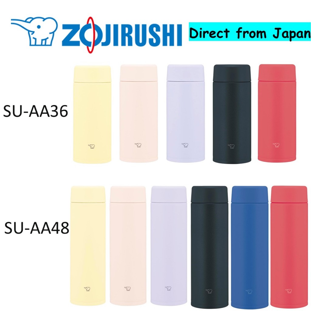 ZOJIRUSHI Stainless Steel Mug, Water Bottle, SU-AA48 & SU-AA36, 480ml & 360ml, Screw Type ...