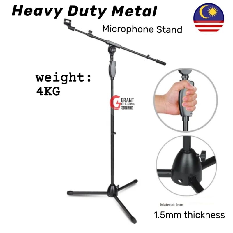 Heavy Duty Metal Microphone Stand With hand grip | Shopee Malaysia