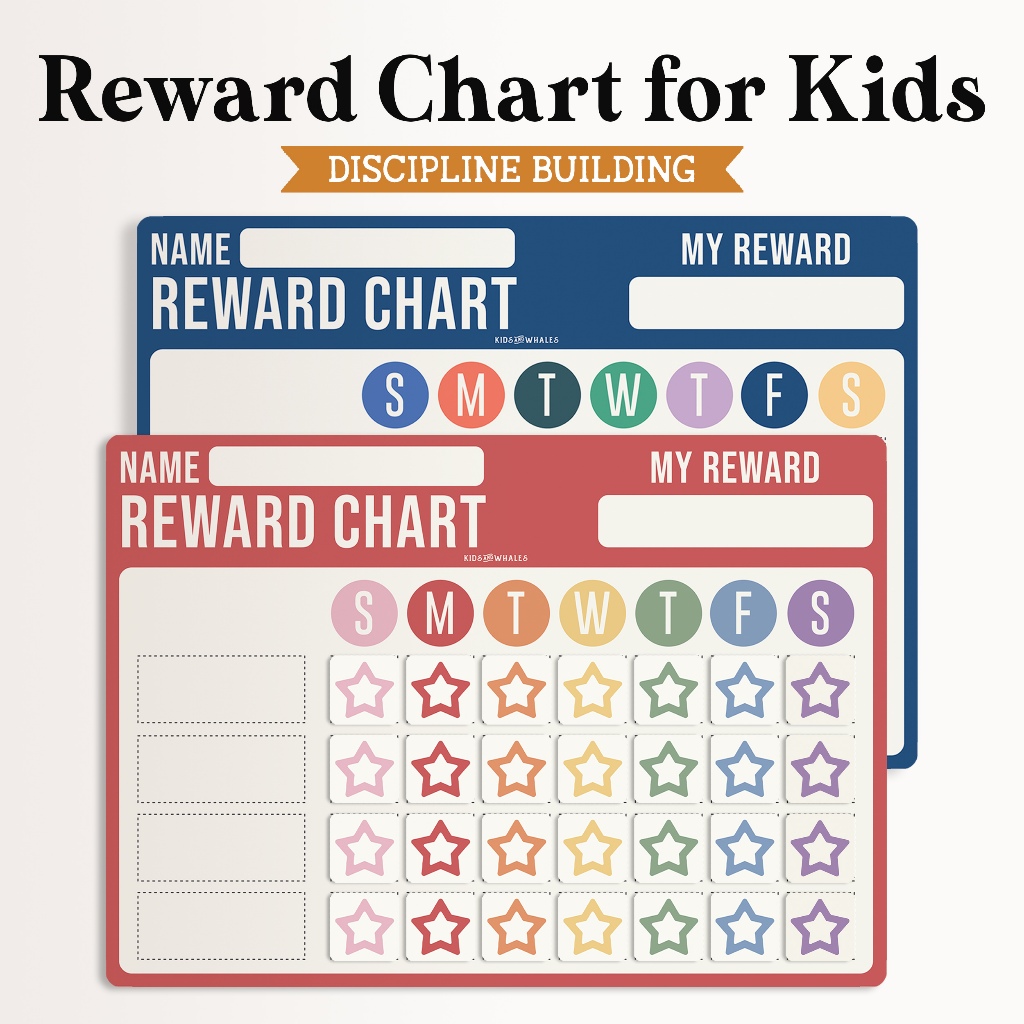 KidsandWhales – Reward Chart for Kids | A4 & A3 Visual Star Chart ...