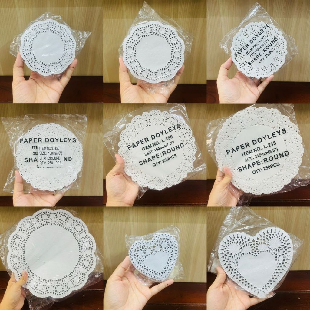 Ready Stock * 250pcs +- Paper Doyleys Round 4" ~ 10.5" / Love Shape ...
