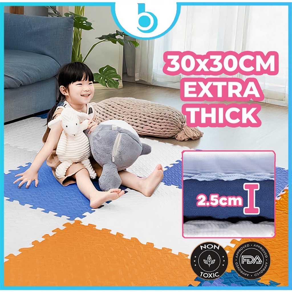 BabyBloo Baby Playmat 30x30x2.5CM Thick EVA Foam Mat Puzzle Mat Bayi ...