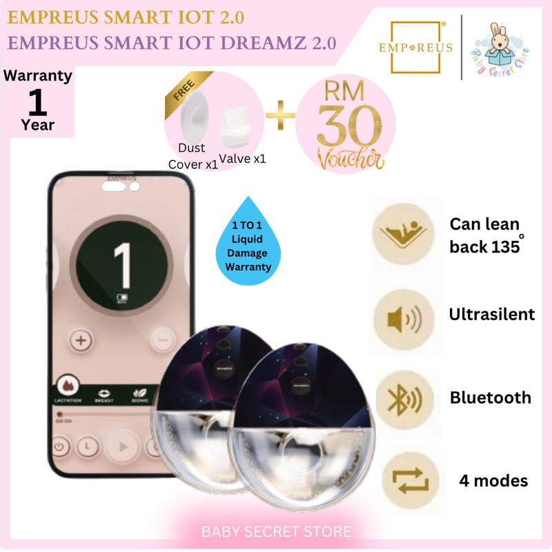 Empreus Smart IOT 2.0 /Empreus Dreamz 2.0 Wearable Breast Pump - 1 Year ...