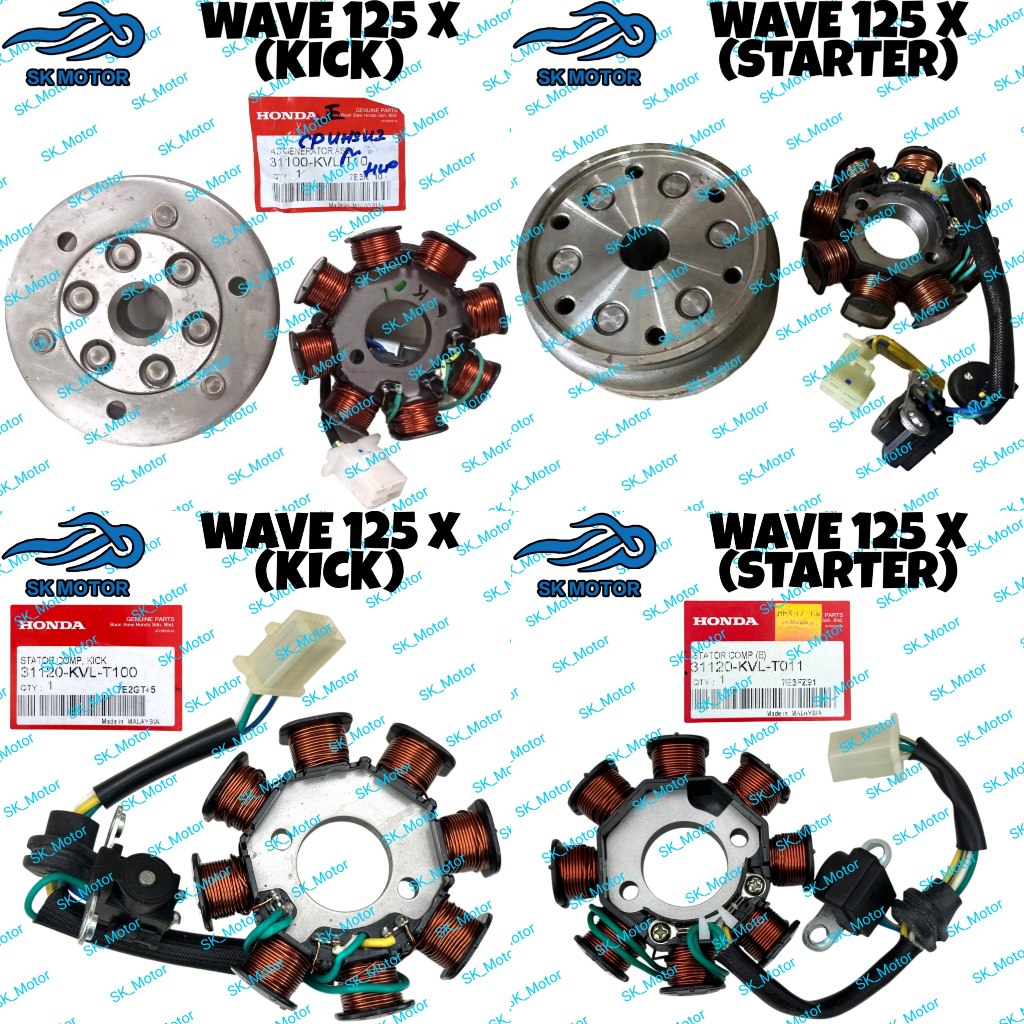 Honda WAVE 125 X (KICK) / (STARTER) Original AC Generator / Magnet ...