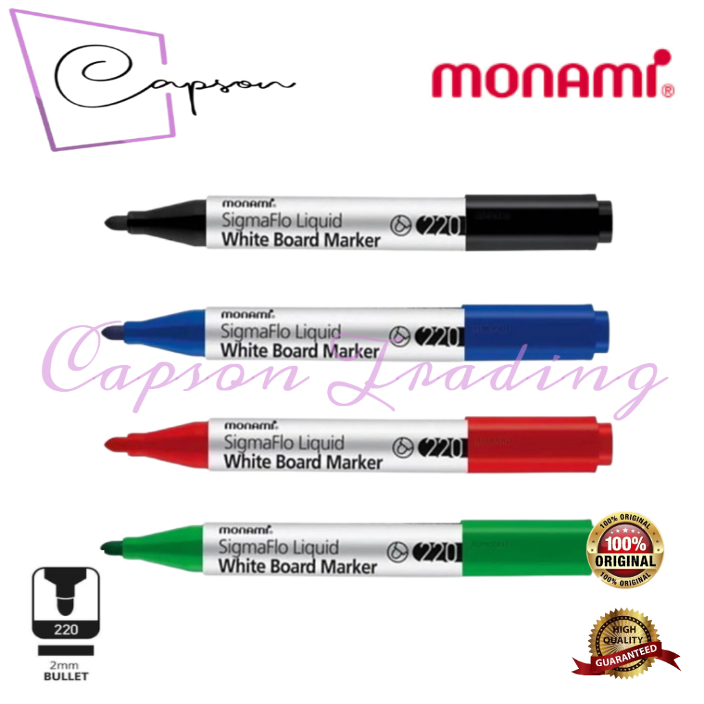 MONAMI SigmaFlo White Board Marker 220 (Bullet Nib) | Shopee Malaysia