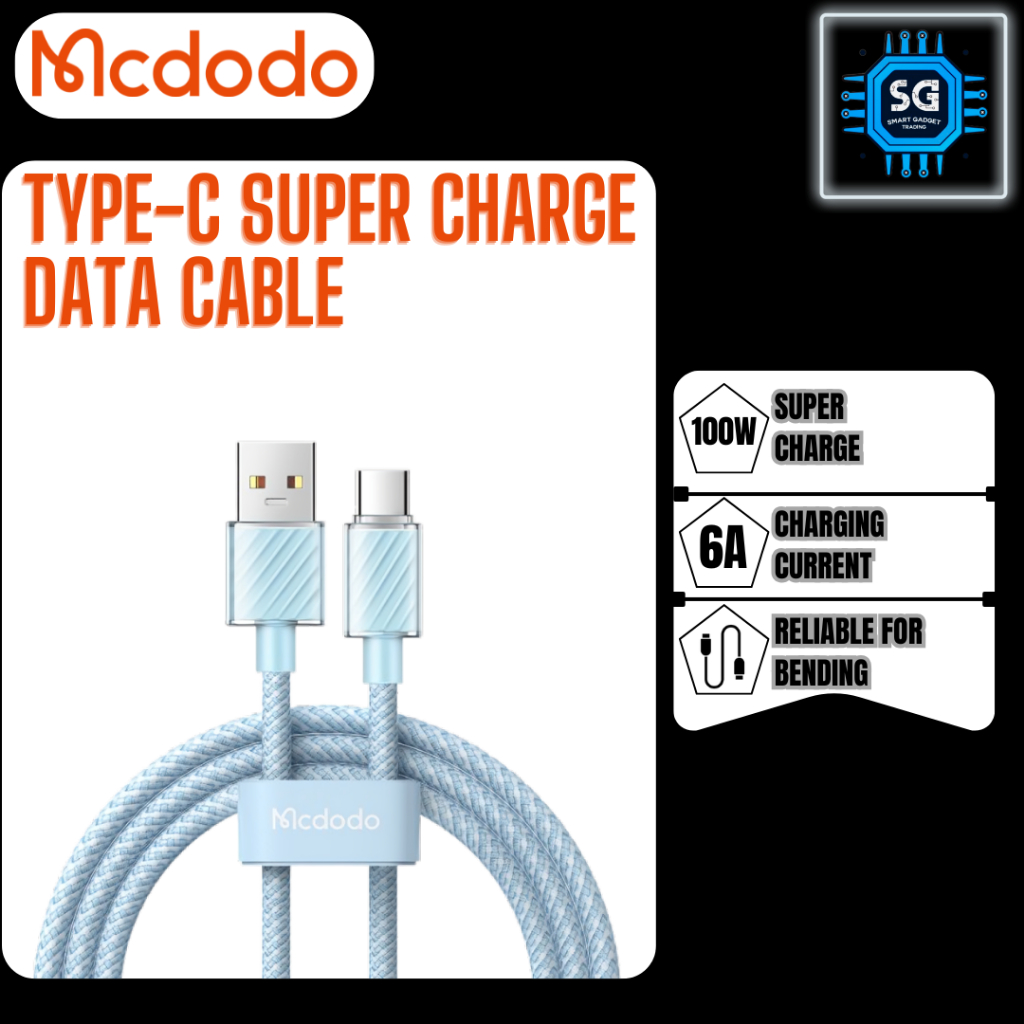 Mcdodo Type-C Super Charge Data Cable [Blue] | Shopee Malaysia