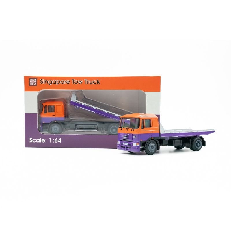 Big 1:64 scale Singapore Volvo FS7 flat bed tow towing truck diecast ...