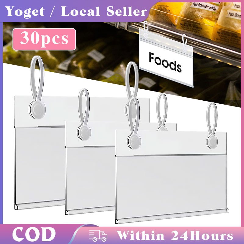 30pcs Plastic Adjustable Price Signs Tags / Clear Price Tag Holder Sign ...