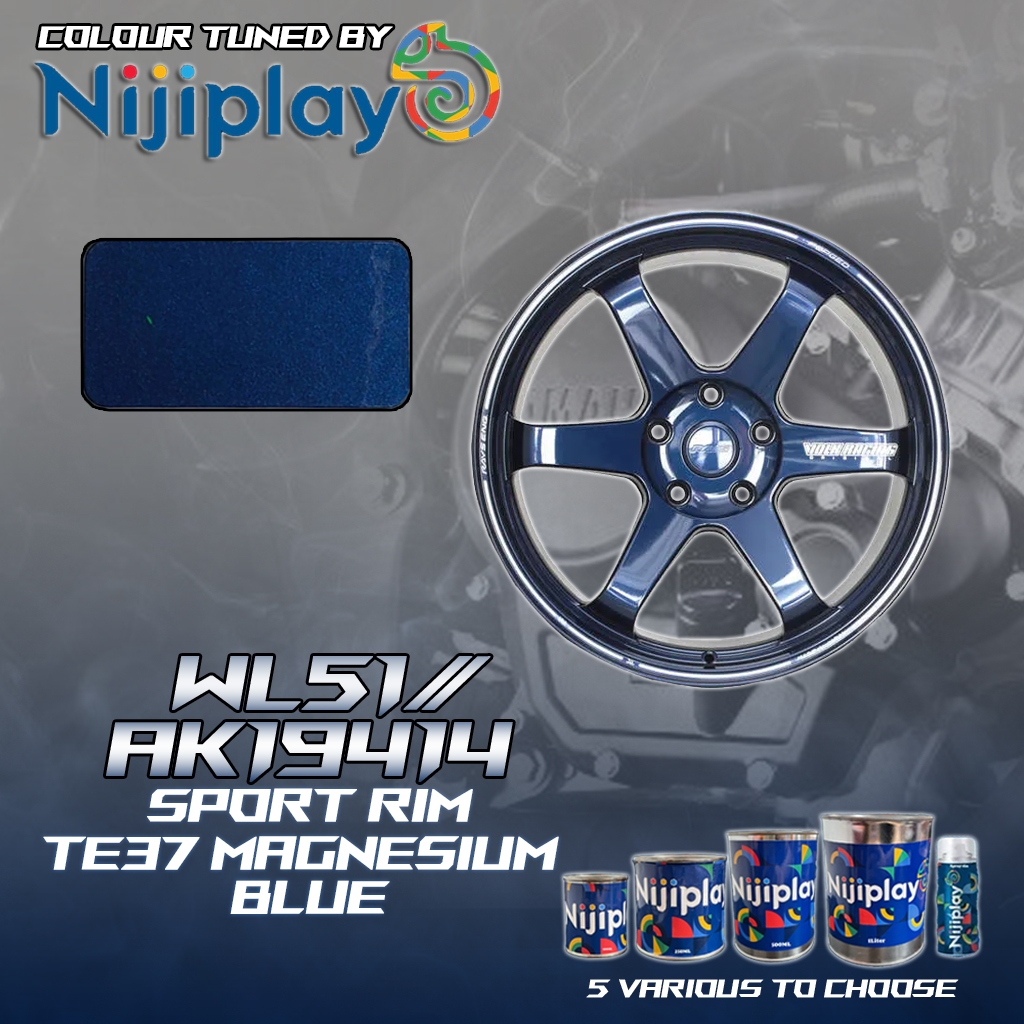 NIJIPLAY AIKKA WL51 / AK19414 TE37 MAGNESIUM BLUE * 2K SPORT RIM PAINT ...