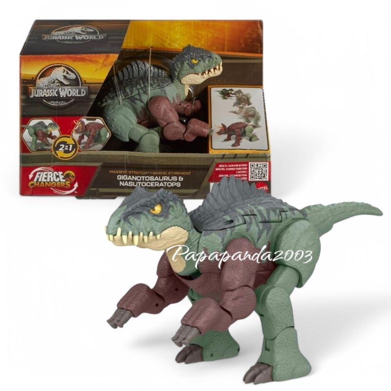 Mattel Jurassic World Giganotosaurus X Nasutoceratops Fierce Changer ...