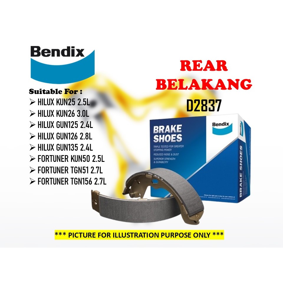 BENDIX - Toyota Hilux KUN25 KUN26 GUN125 GUN126 GUN135 Fortuner KUN50 ...