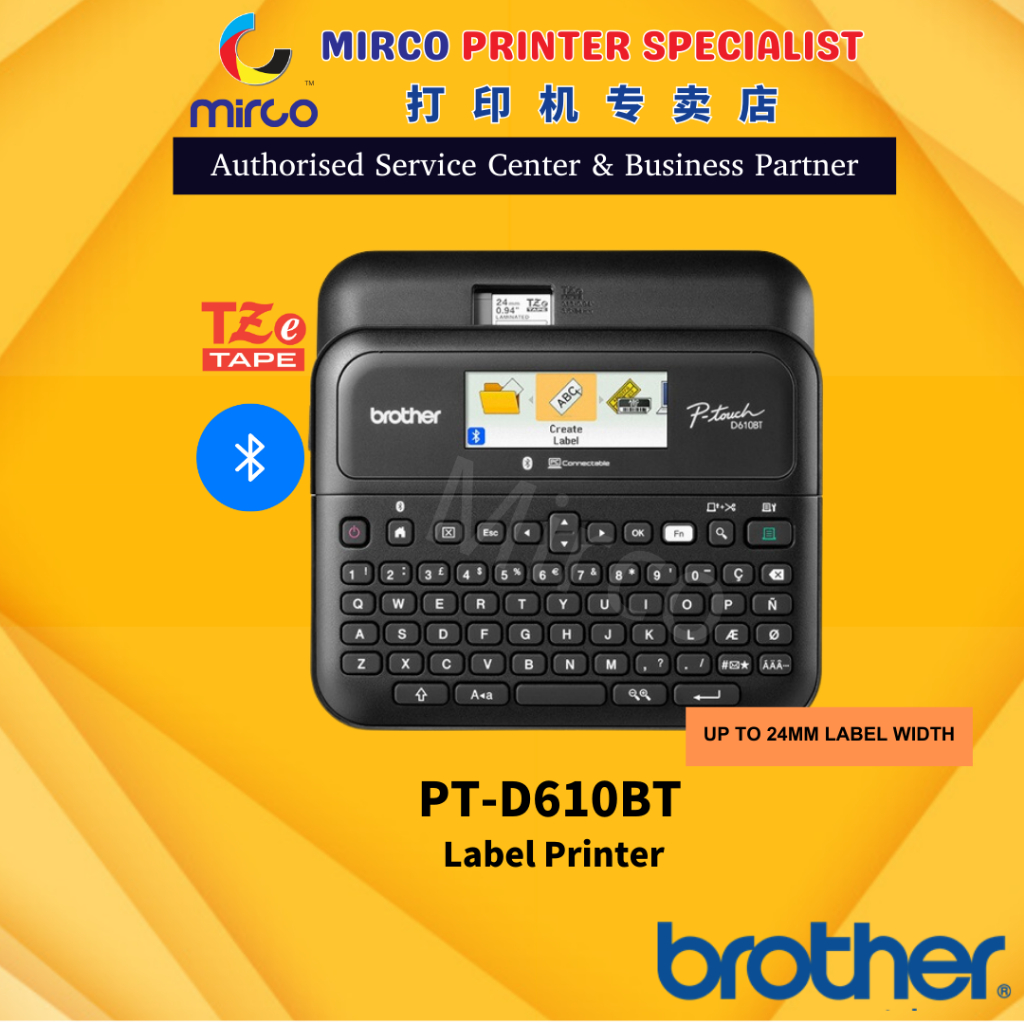 Brother PT-D610 Mobile Portable Label Printer (Bluetooth Connect Direct ...