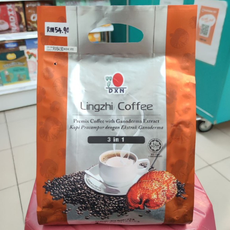 DXN Lingzhi Coffee Kopi Pracampur Dengan Ekstrak Ganoderma 3 in 1 (21g ...