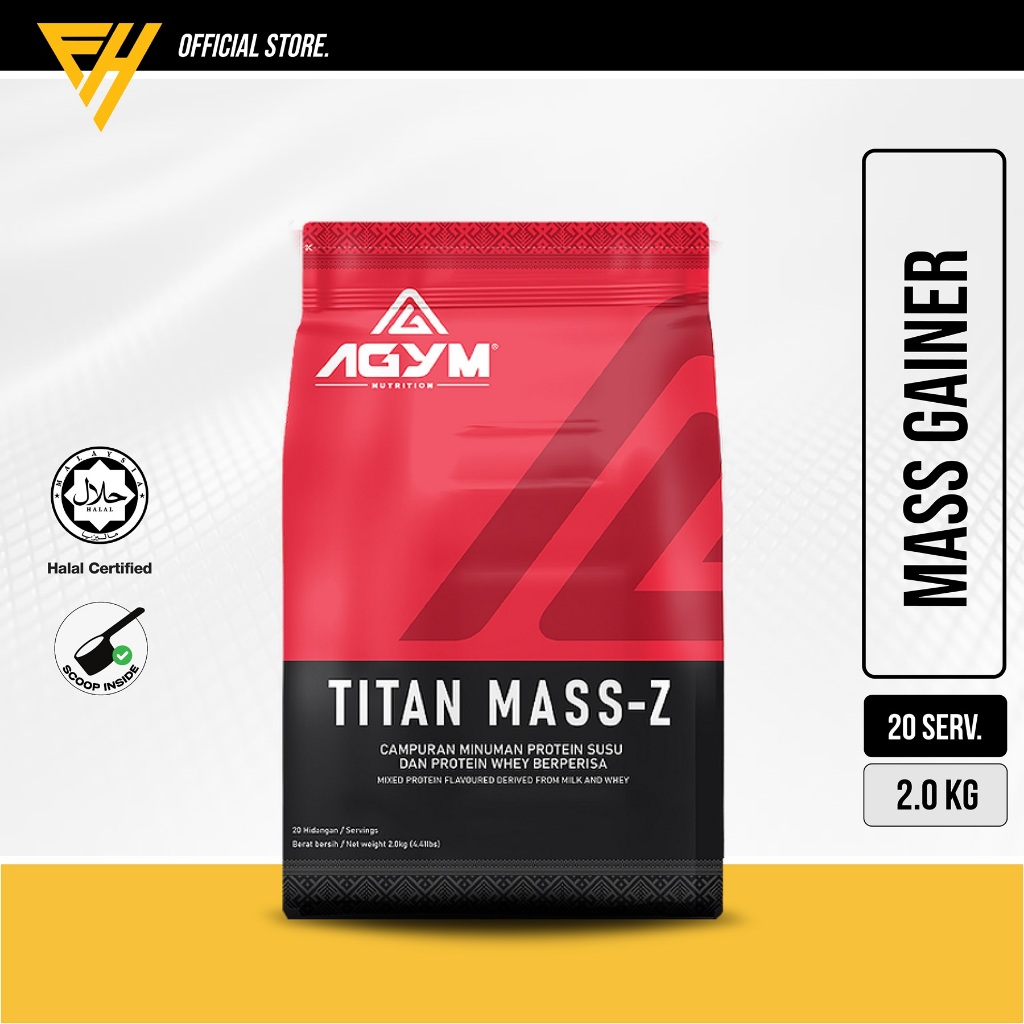 Agym Nutrition Titan Mass-Z (2kg) - Mass Gainer Protein Bulking Weight ...