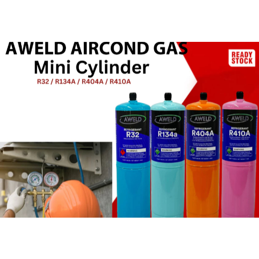 AWELD GAS Aircond R32 /R134A/ R404A/ R410A / Mini Size/ Baby Cylinder | Shopee Malaysia