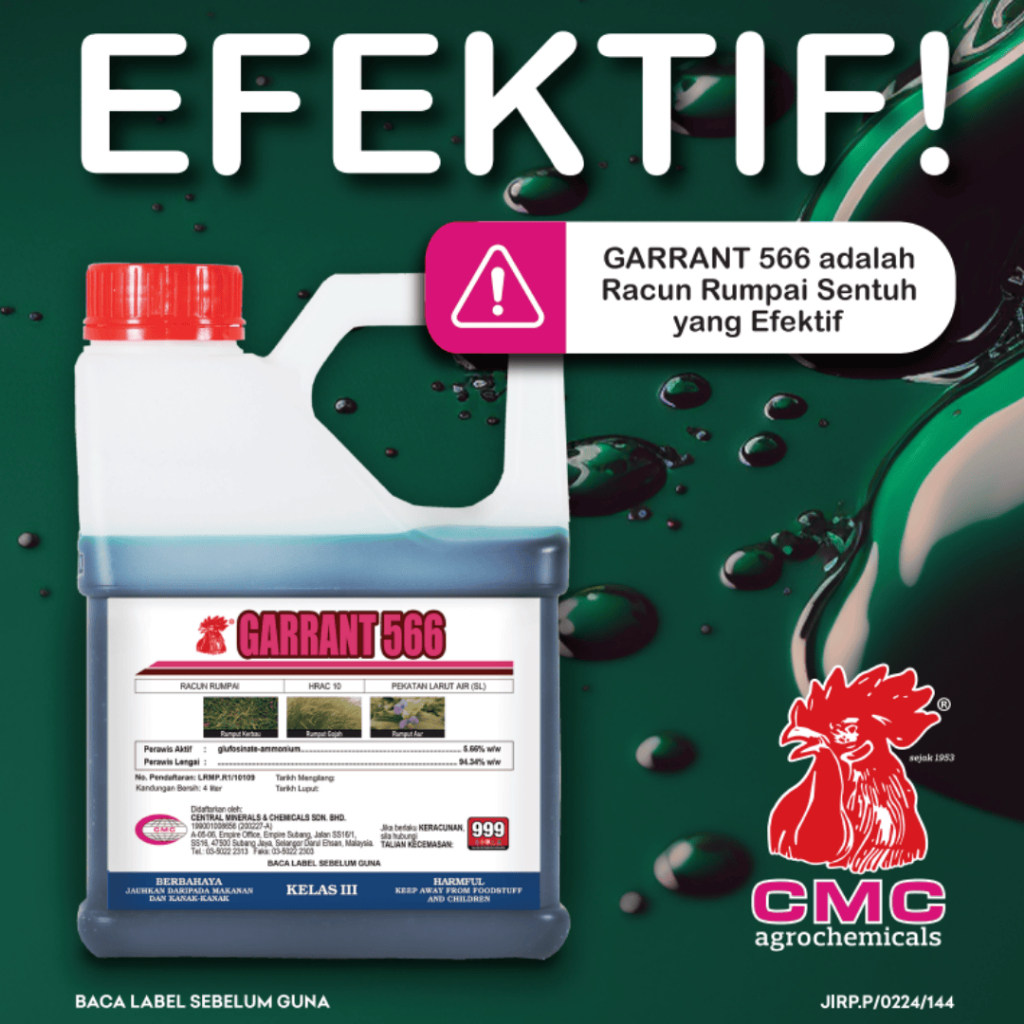 Garrant 566 / Fosinate / Racun Rumpai 3hari mati Tahan Lama / Cap ...