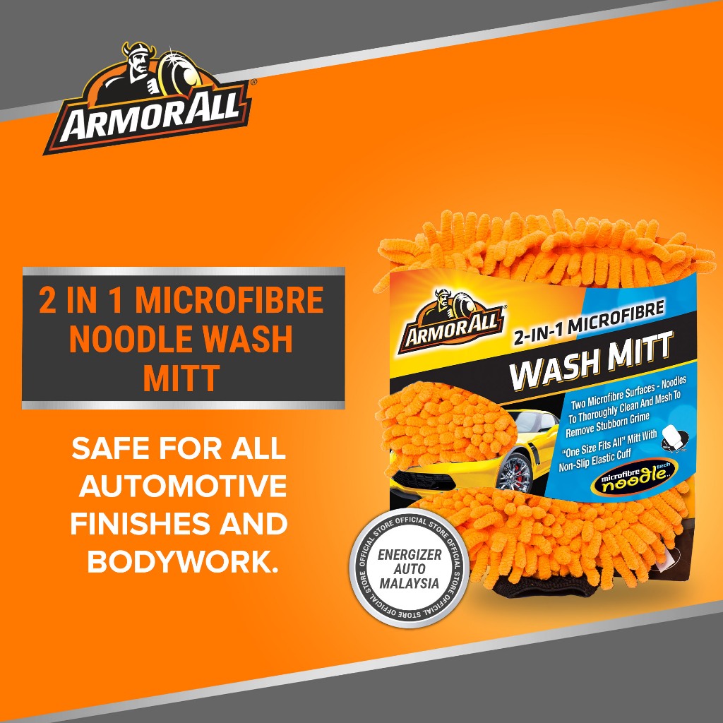 Armor All 2-In-1 Microfibre Noodle Wash Mitt | Shopee Malaysia