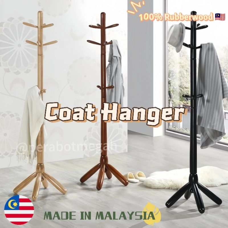 Megah Penyangkut Kot Kayu Getah Malaysia | Rubberwood Coat Hanger Stand ...