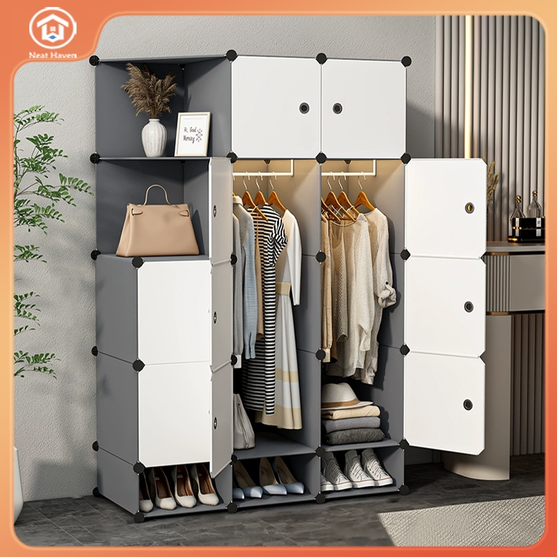 IKEA DIY Wardrobe Storage Design Clothes Almari Baju Murah Rack Plastik ...