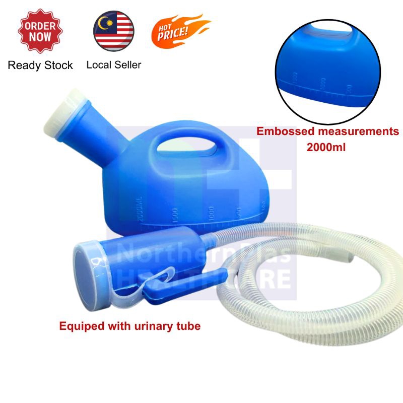 Urinal Bottle 2000ml With Urinary Tube and Lid Portable Urinal Urine ...
