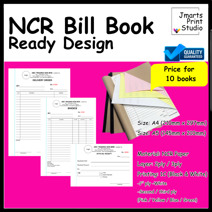 [Pre-order] NCR Bill Book / Invoice / Delivery order / Official Receipt ...