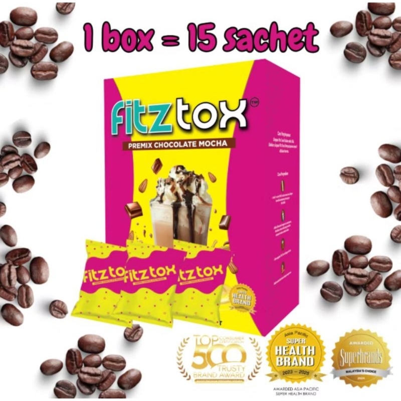FITZTOX MINUMAN DETOX BERPERISA CHOCOLATE MOCHA - 1BOX (15 SACHET) | Shopee Malaysia