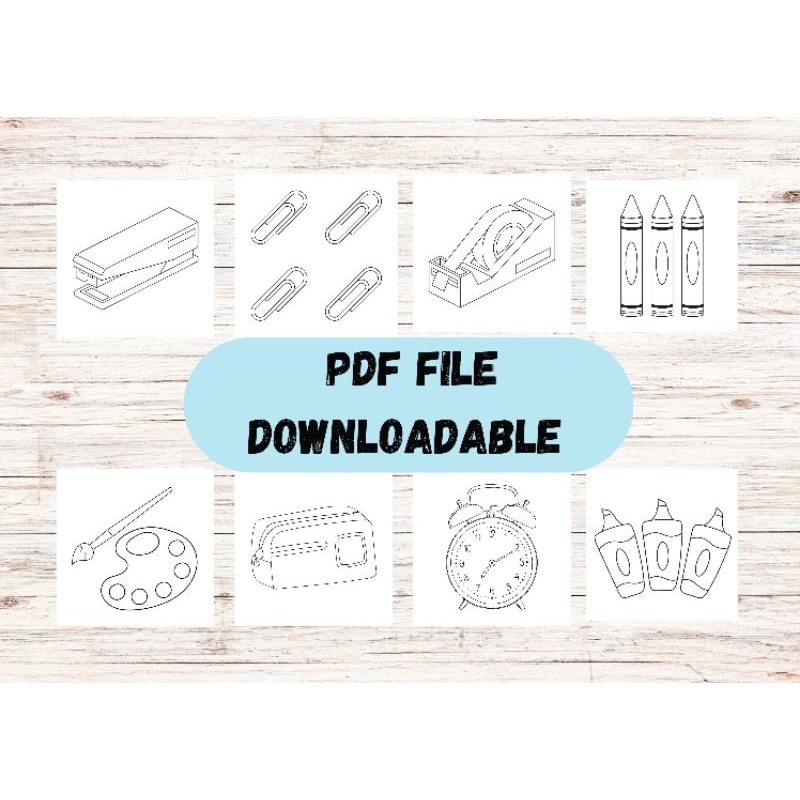PDF Mewarna alatan sekolah/colouring School supplies/20 colouring pages ...
