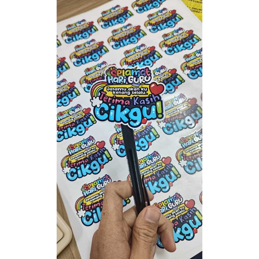 Sticker Hari Guru 2025 (9pcs), Sticker Hari Guru Tulisan & Corak Comel ...