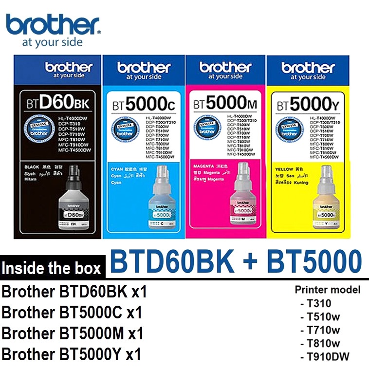 Brother Original INK BTD60BK BT5000C/M/Y INK DCP-T300/T310/T500W/T510W ...