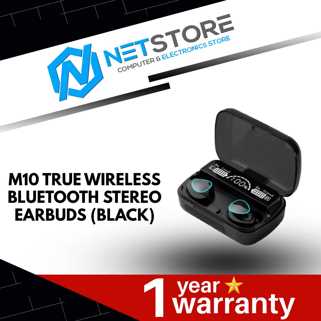 M10 TRUE WIRELESS BLUETOOTH STEREO EARBUDS (BLACK) | Shopee Malaysia