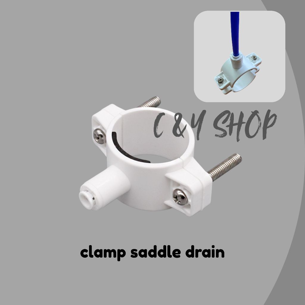 DRAIN WASTE WATER PIPE CLAMP SADDLE CLIPS 40MM 1/4" QUICK CONNECTION ...