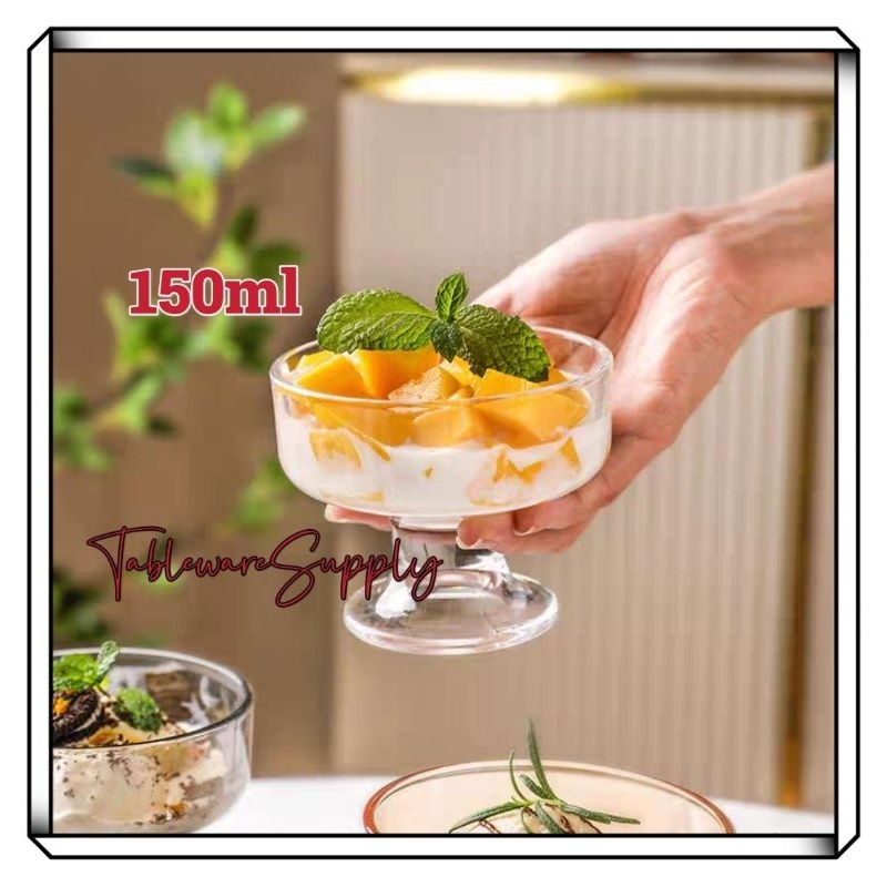 (TablewareSupply)Glass 150ml Dessert Cup Ice Cream Cup Pudding Cup ...
