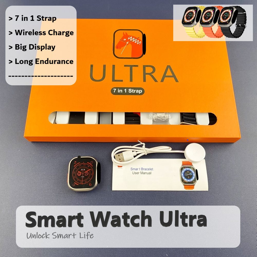 【Local Shipment】Smart Watch Ultra 7 in 1 Straps Big Screen Waterproof ...