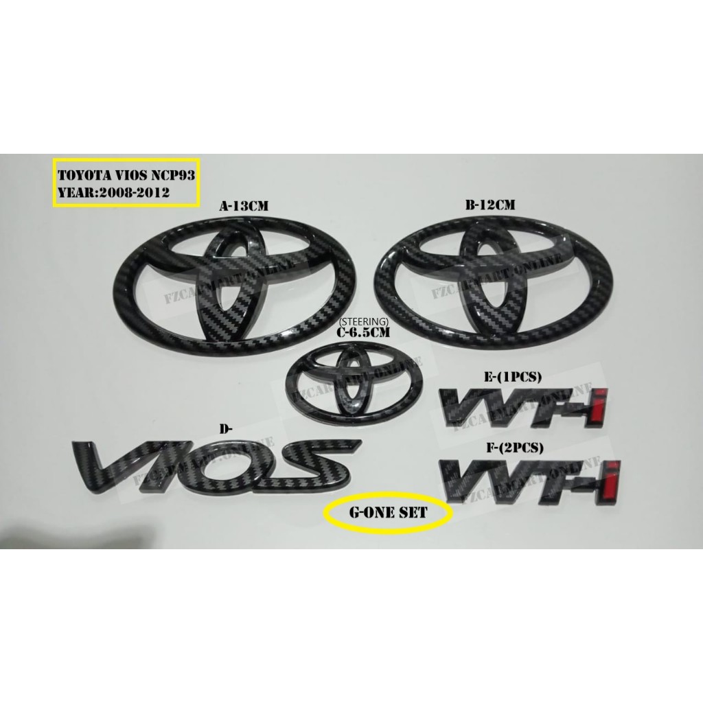 TOYOTA VIOS NCP93 EMBLEM LOGO - (ABS) | Shopee Malaysia