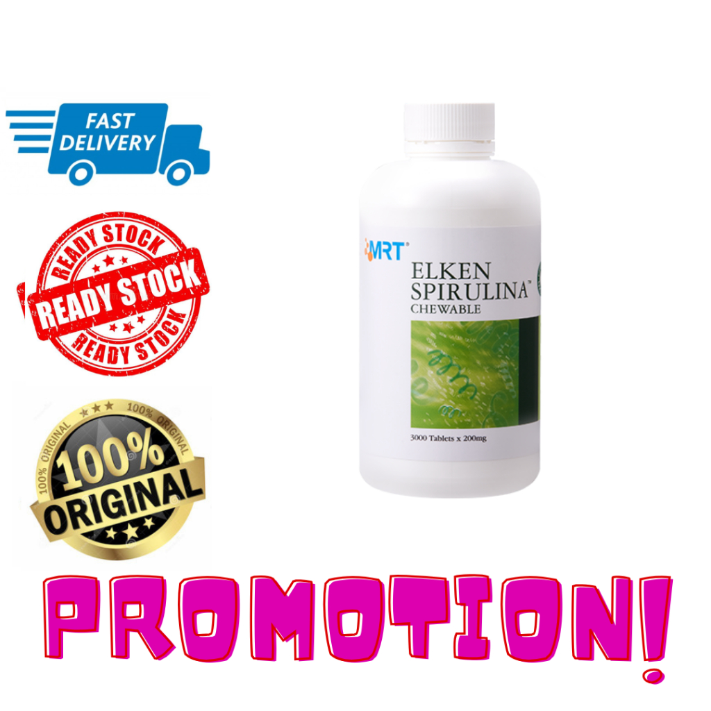 READY STOCK! ELKEN SPIRULINA CHEWABLE 3000 TABLETS | Shopee Malaysia