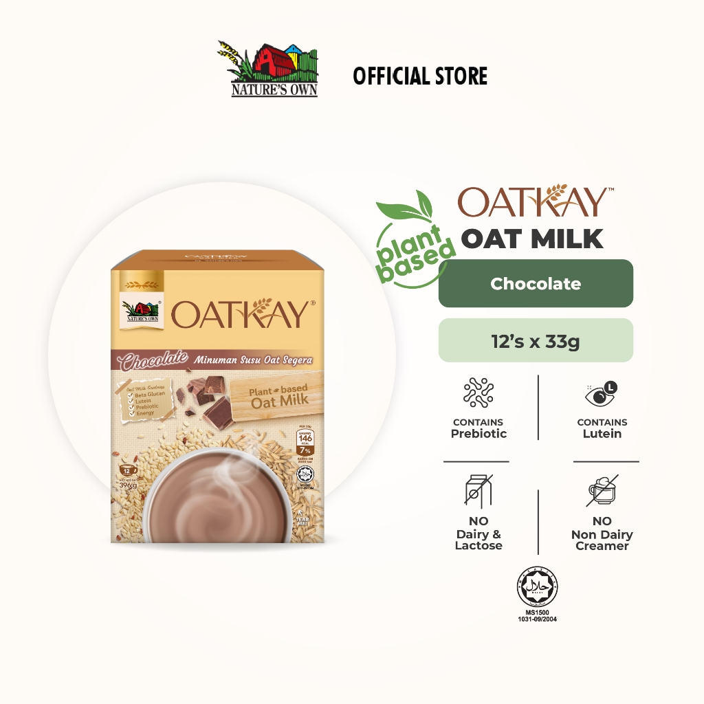 NATURE'S OWN OATKAY Susu Oat - Coklat / Instant Oat Milk - Chocolate ...