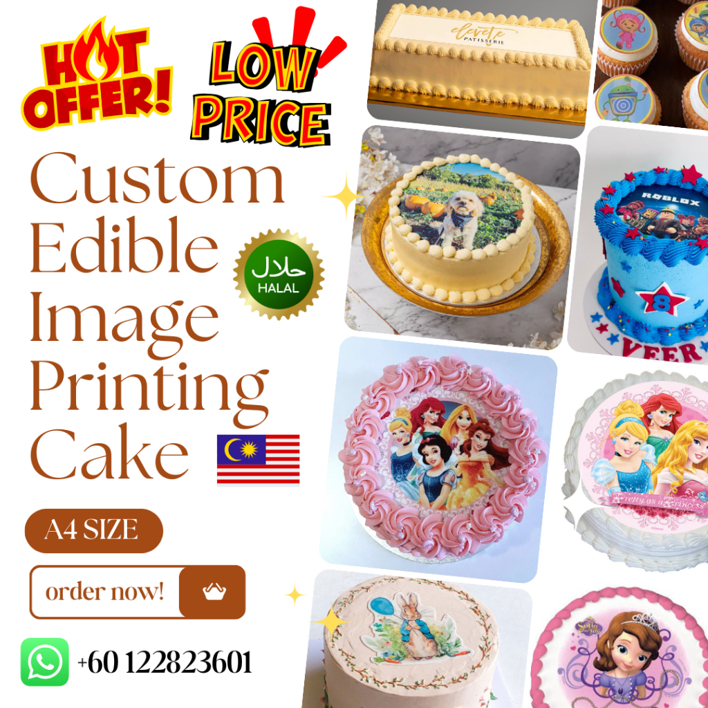 [HALAL] [A4/A3] Custom Edible Icing Image Printing + EDITING Birthday ...