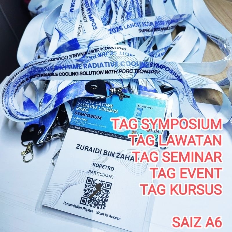TAG URUSETIA / SYMPOSIUM / EVENT / WITH LANYARD SAIZ A6 | Shopee Malaysia