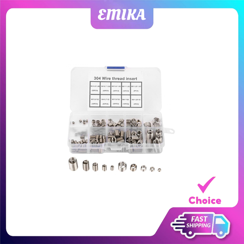 Emika Choice 150pcs Wire Thread Insert M3-M8 Thread Repair Kit Threaded ...