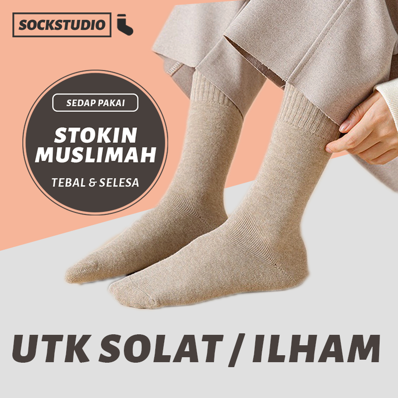 SOCKSTUDIO Stokin Muslimah Tebal Stoking Muslimah Stokin Panjang Wanita ...